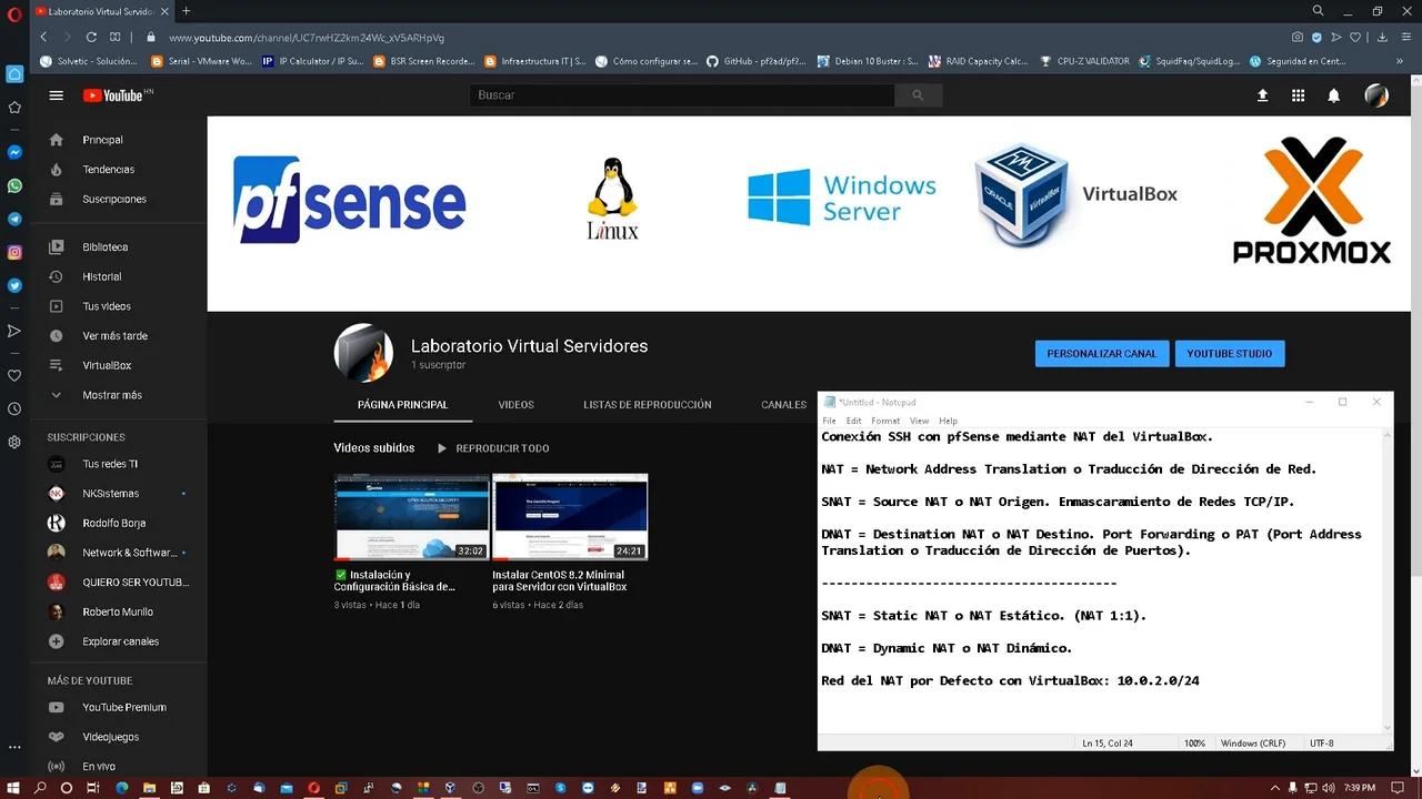 Conexión SSH con pfSense mediante NAT del VirtualBox