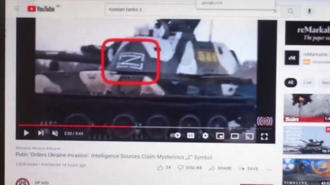 Russian tanks Z symbol = 33 Masonic February 24, 2022