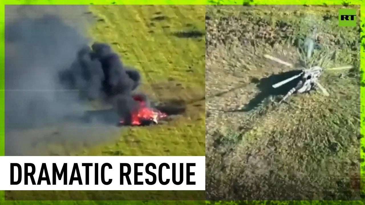 Dramatic rescue for downed helicopter pilot