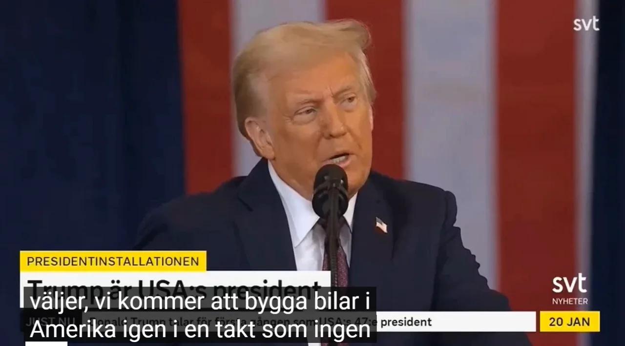 # 1322 - Donald Trumps installationstal 20 jan 2025. SVENSKTEXTAT