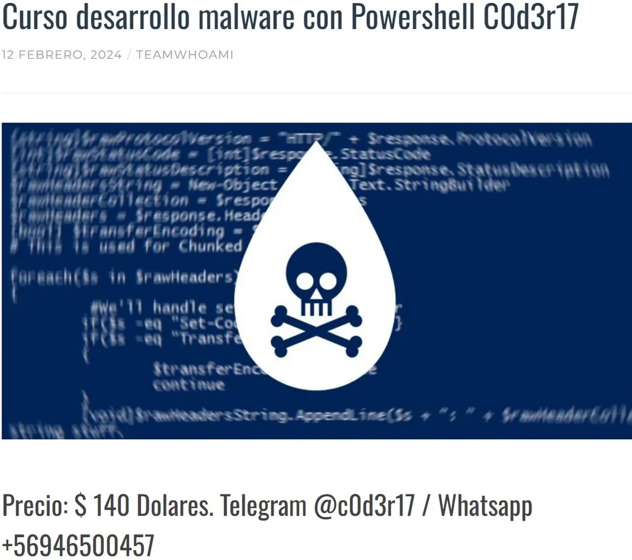 Curso desarrollo malware con Powershell C0d3r17