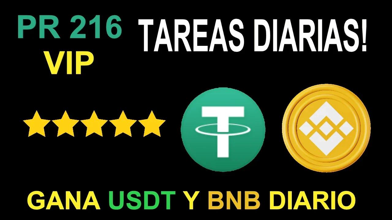 PR216 VIP ACTIVA TU PLAN Y GANA EL 20% DIARIO O MAS DE USDT Y BNB