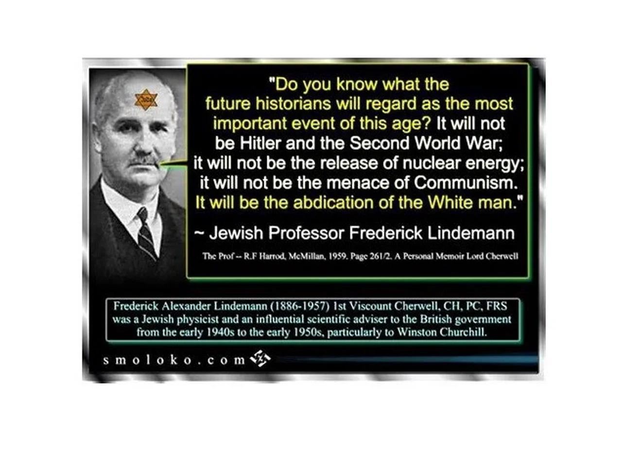 Professor Frederick Lindemann (Jewish Butcher) - advocated the Wartime ...