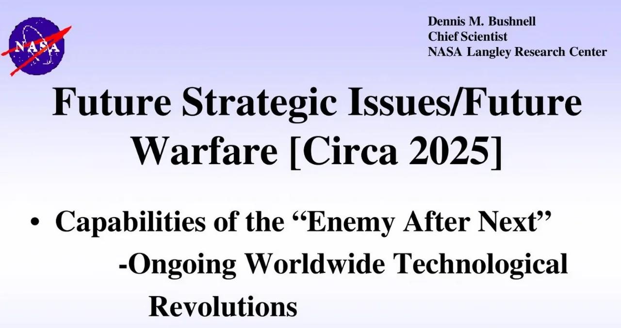 Future Strategic Issues/Future Warfare, circa 2025 by Dennis M ...