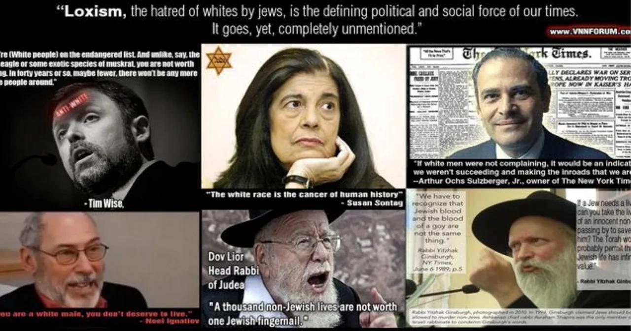 LOXISM- Jews' Supremacist Beliefs & Profound Hatred Of The White Race