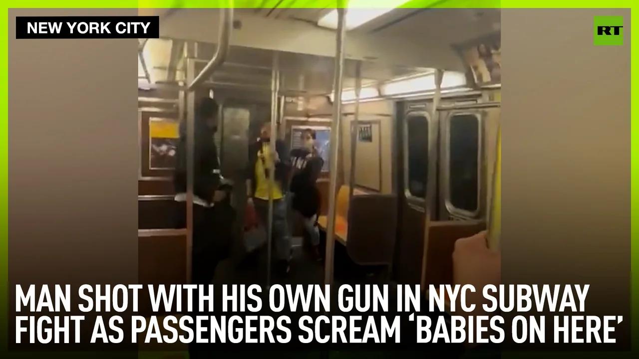 Man shot with his own gun in NYC subway fight as passengers scream ...