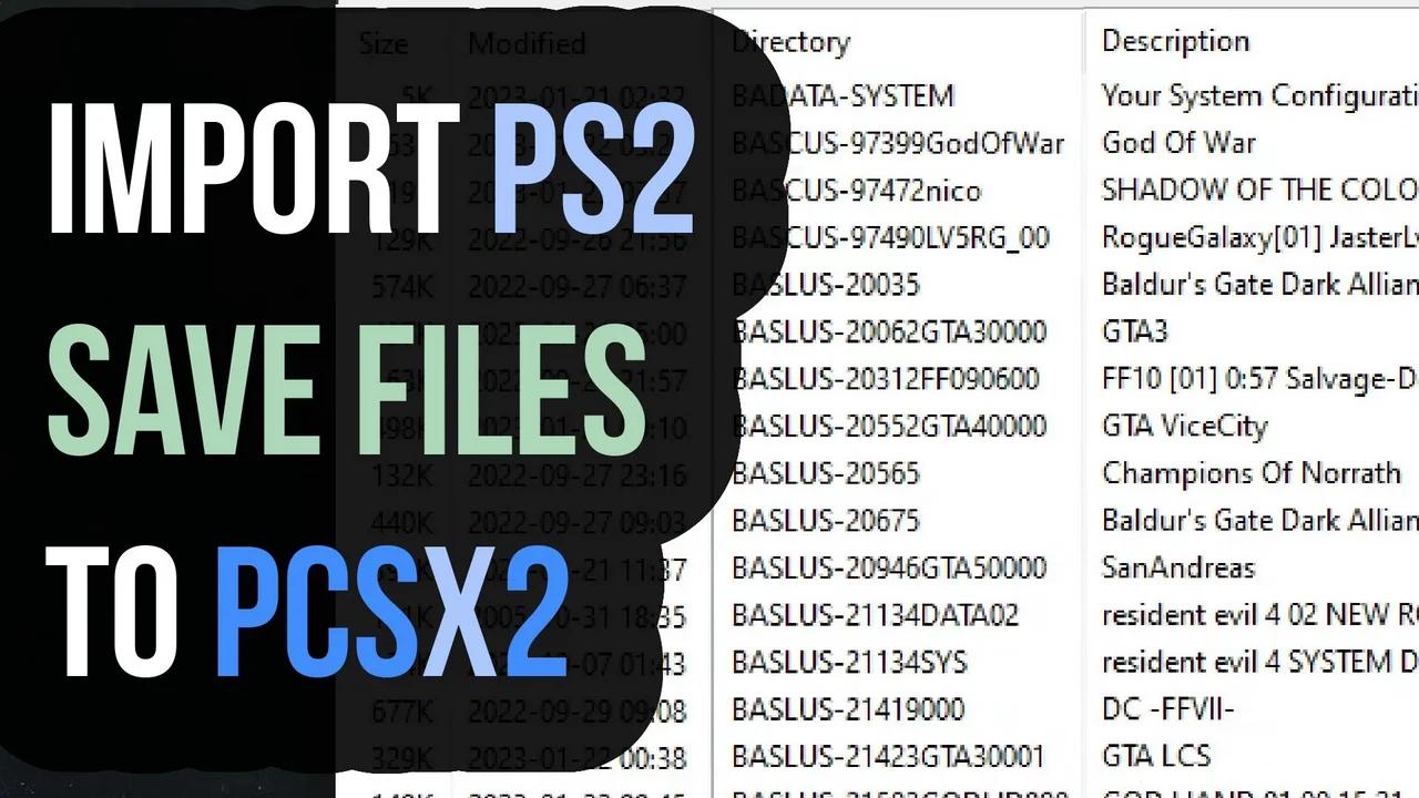 How to Import PS2 Internet Save Files to PCSX2-Qt