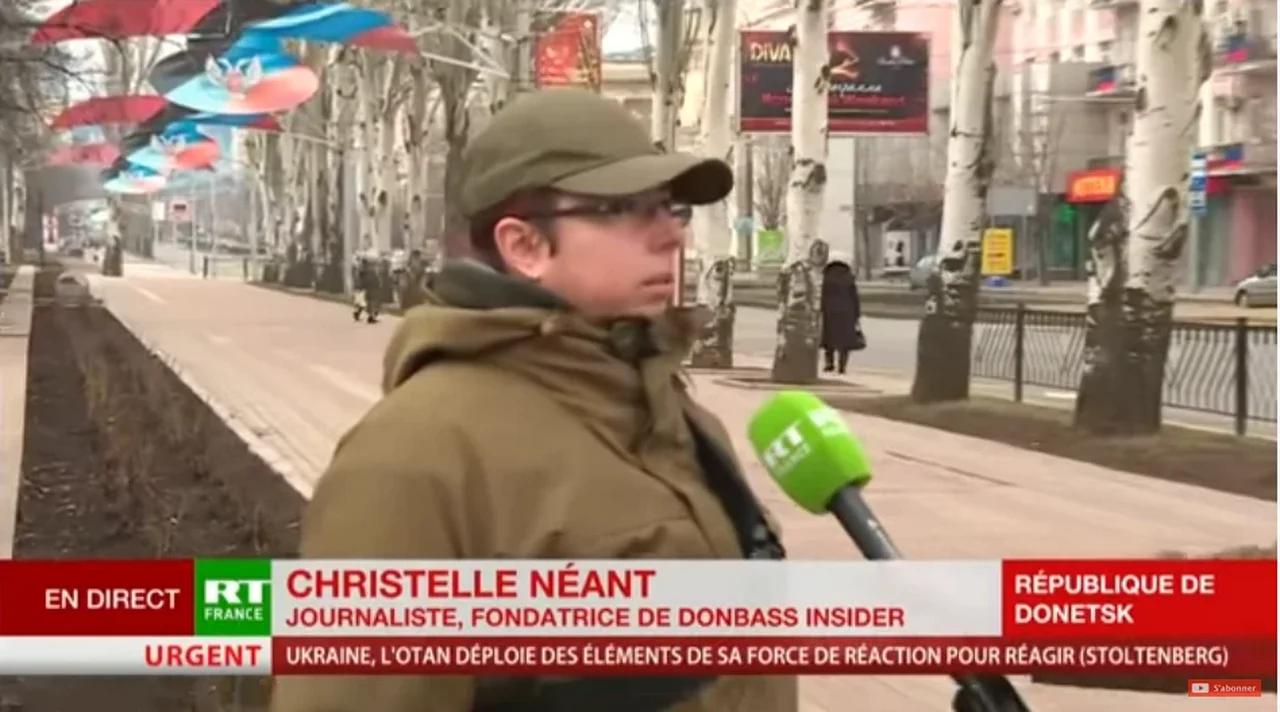 Christelle Néant sur RT : Les obus continuent de tomber dans la région ...