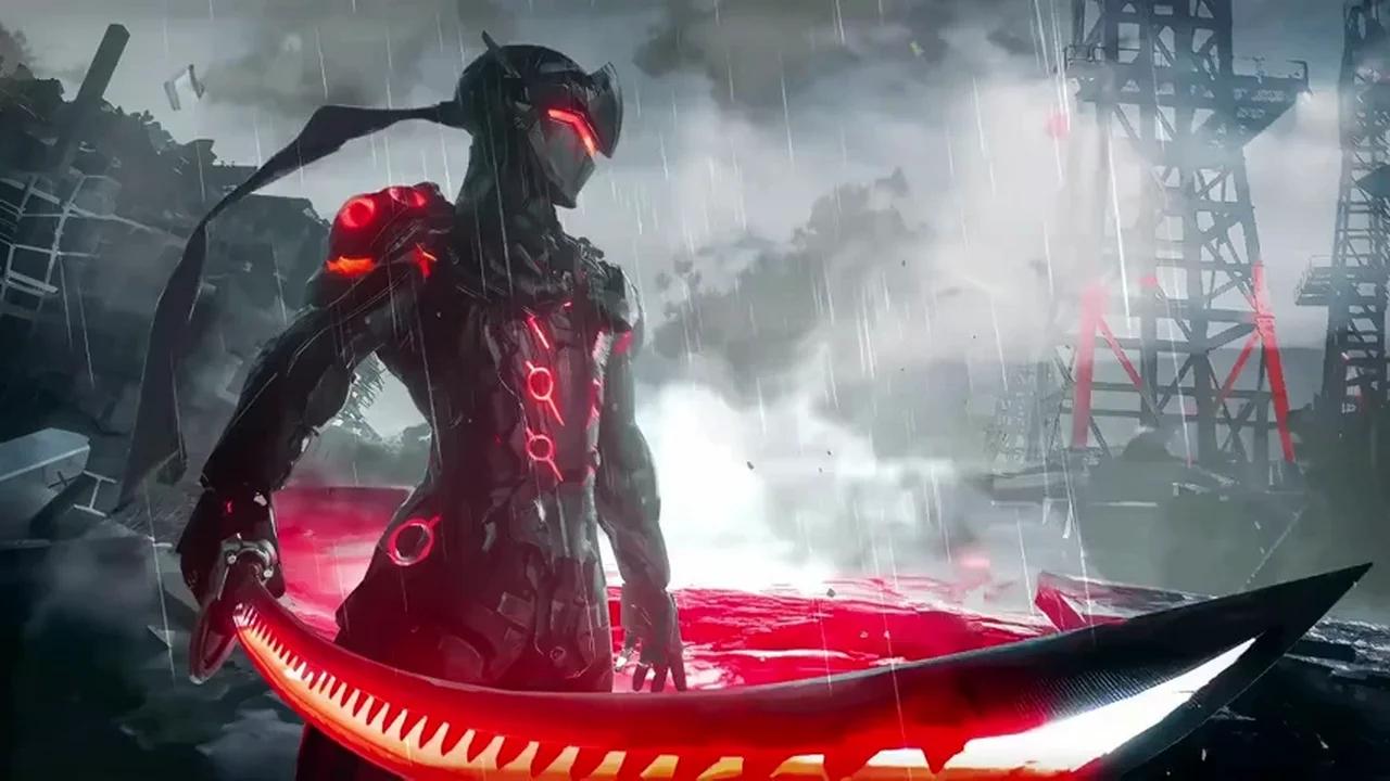 Genji with Fire Sword Rainy Day Overwatch Game - Live Wallpaper