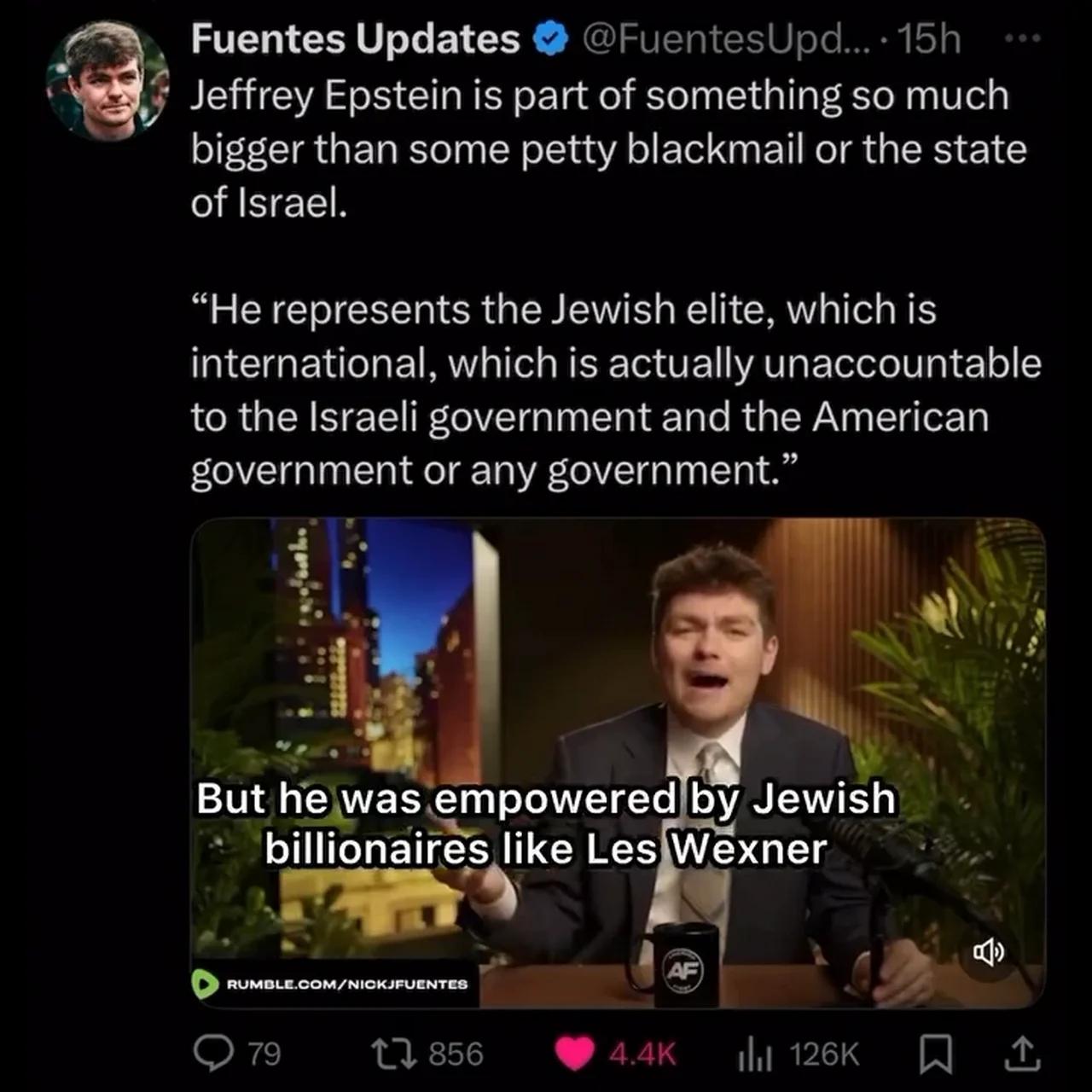 Nick Fuentes On Jeffrey Epstein
