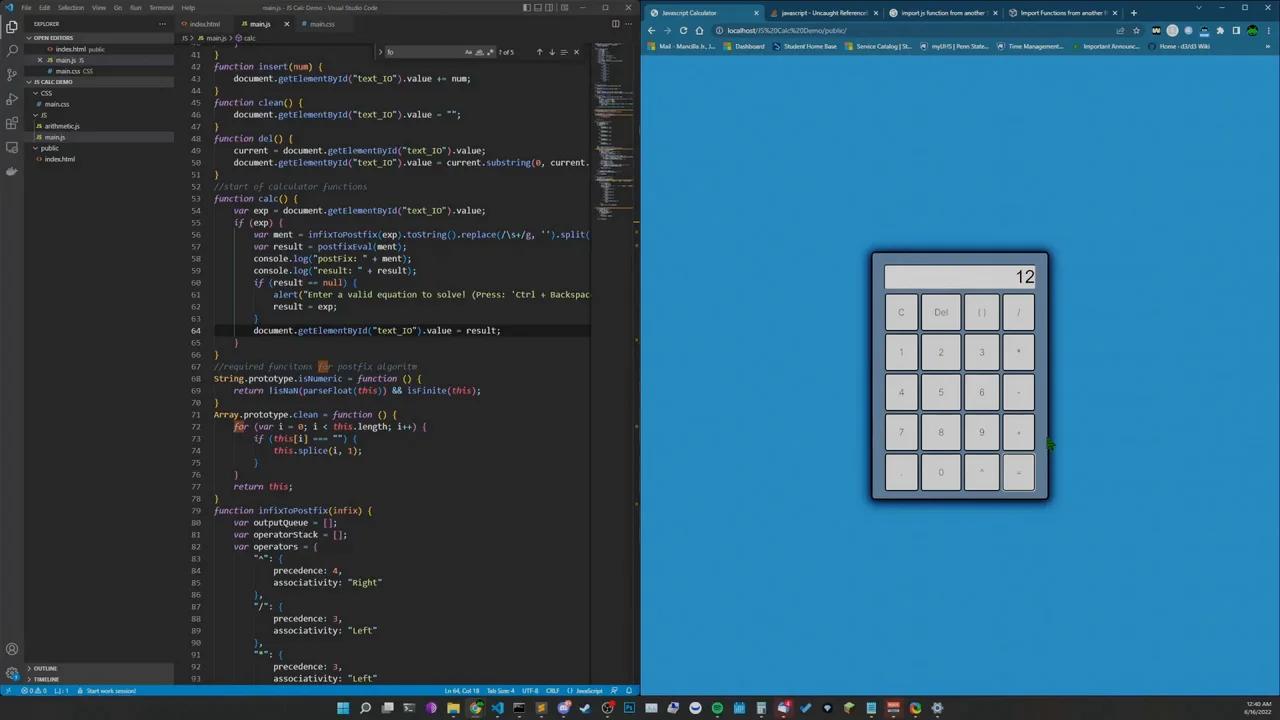 How To Make A JS Calculator with the Shunting Yard Algorithm | HTML CSS JS | Coding ASMR
