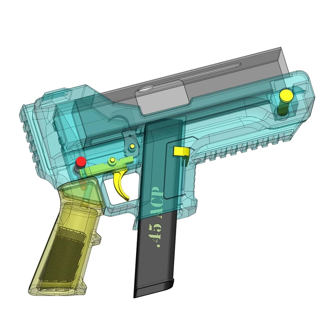 3D Printed Mac .45 ACP STL - Download Solidworks STL Step