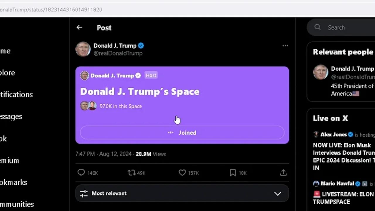 Full Recording: Trump/Elon Twitter Spaces Interview 8-12-24
