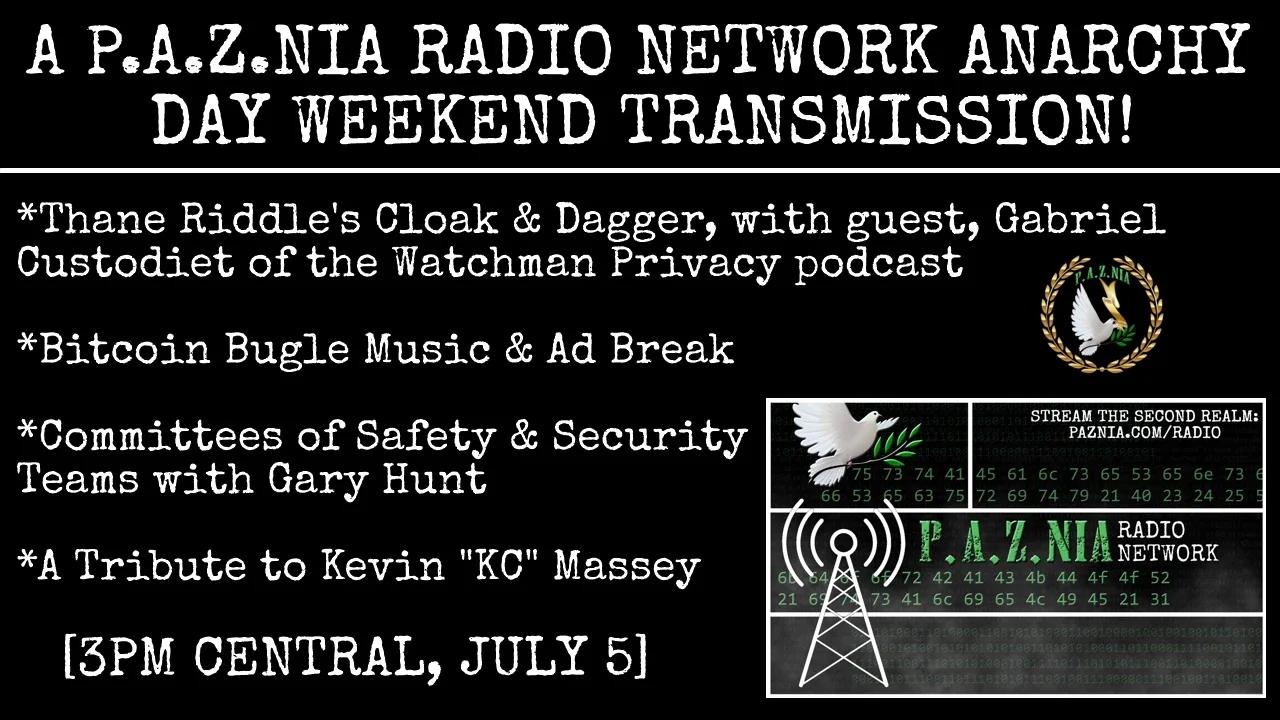[P.A.Z.NIA RADIO NETWORK, ANARCHY DAY TRANSMISSION] Cloak & Dagger w ...