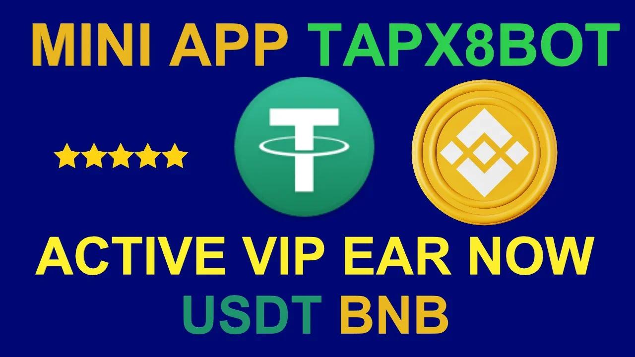 AI TAPX NEW BOT TELEGRAM EARN NOW USDT BNB NO LIMITS CLAIM NOW