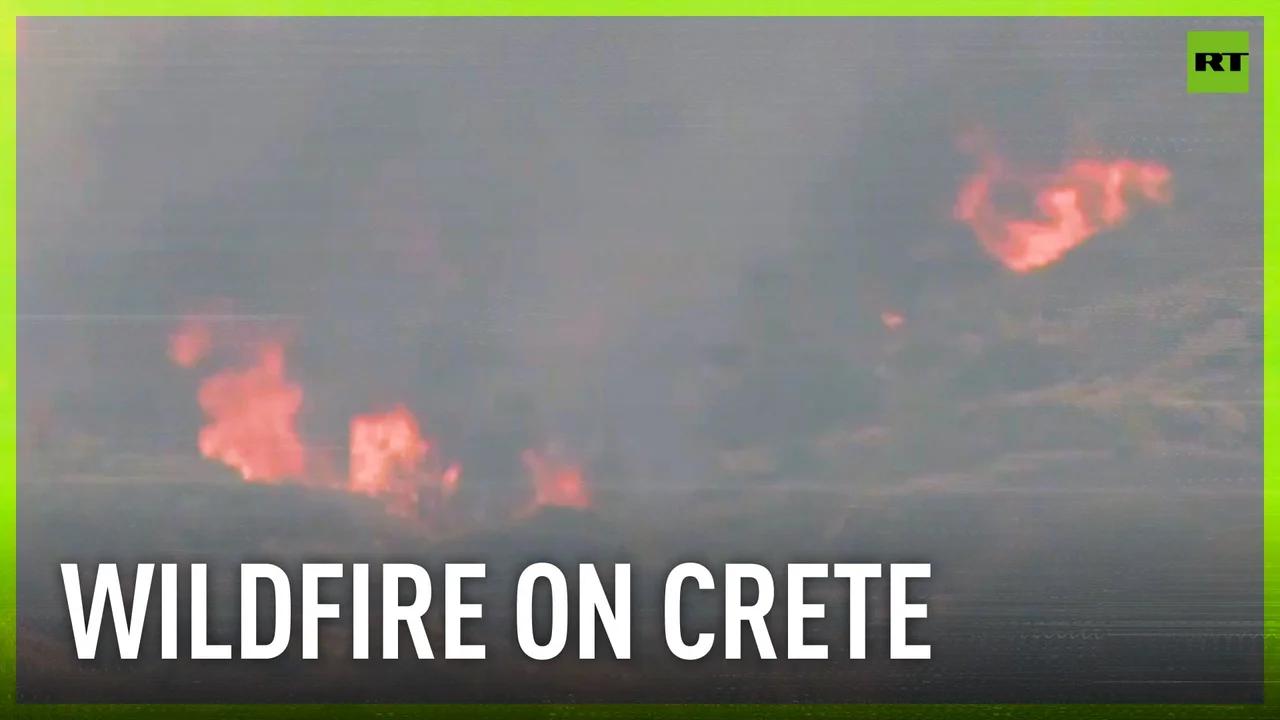 Wildfire forces Crete residents to evacuate