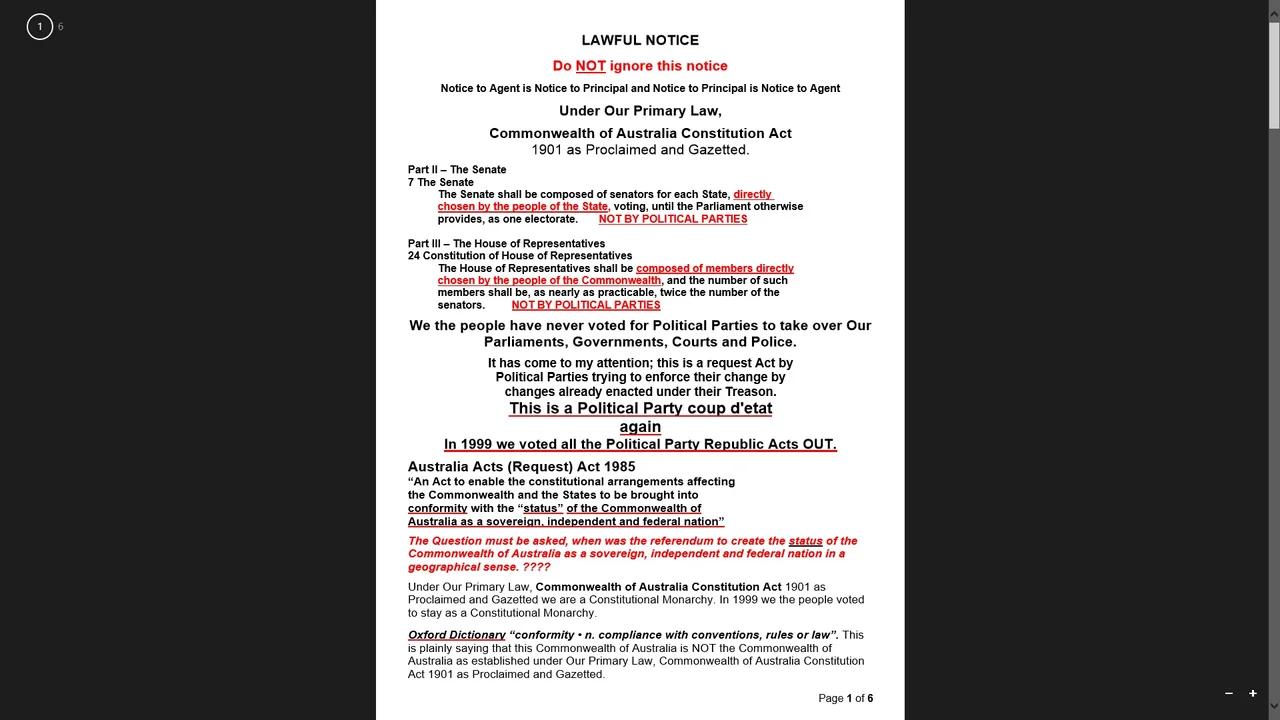 VICTORIA LAWFUL NOTICE