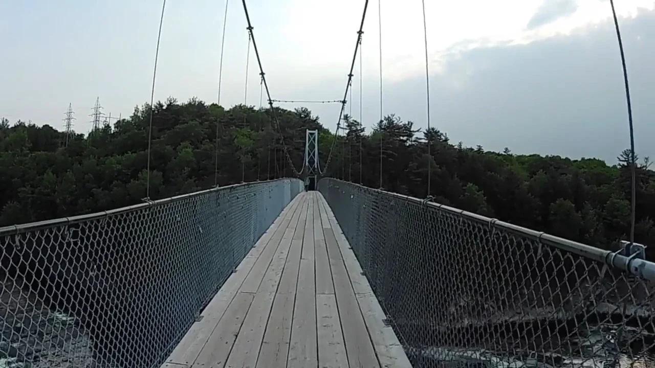Walking Lévis - Suspension Bridge at Parc des Chutes-de-la-Chaudière