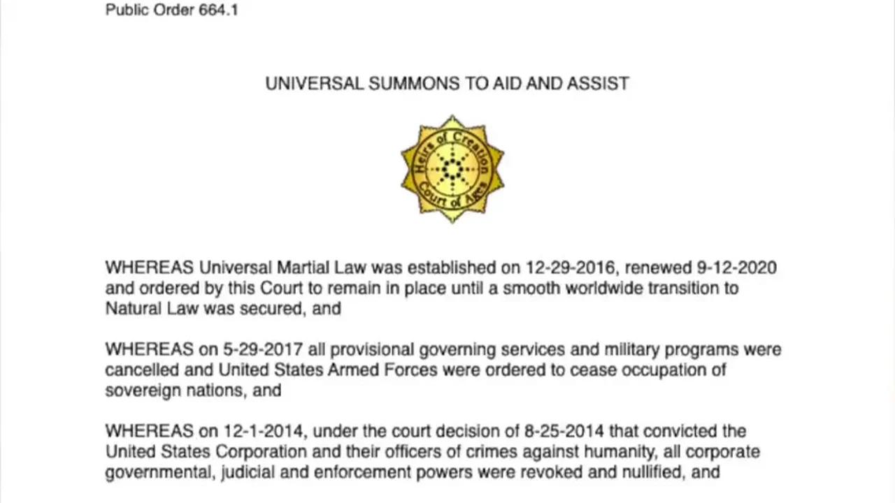 PUBLIC ORDER 664.1 - UNIVERSAL SUMMONS TO AID AND ASSIST