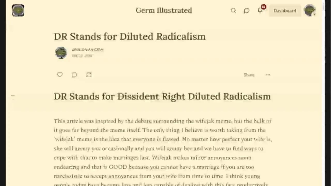 DR Stands for Diluted Radicalism