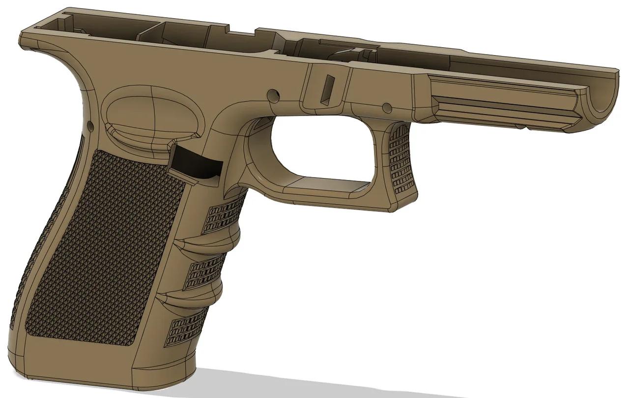PY2A G17 with crosshatch grips, "Grock" logo and custom mag catch