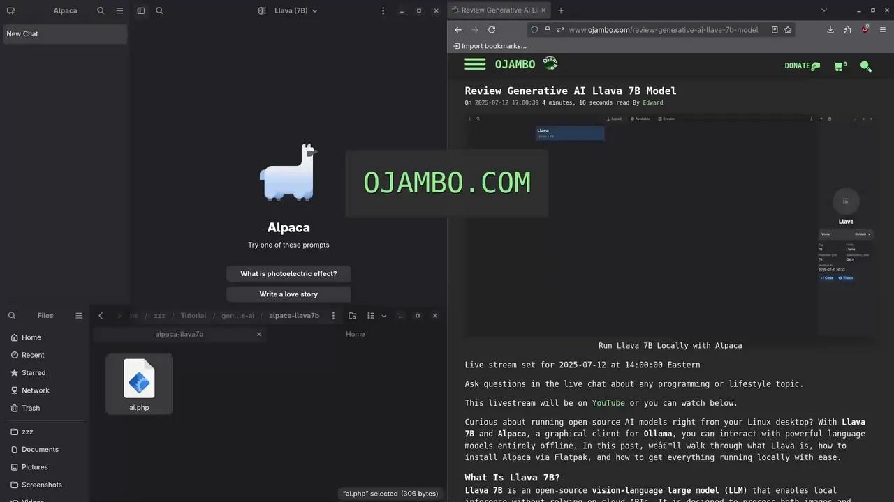 Run Llava 7B Locally with Alpaca: A Linux GUI for Ollama (Flatpak Setup)