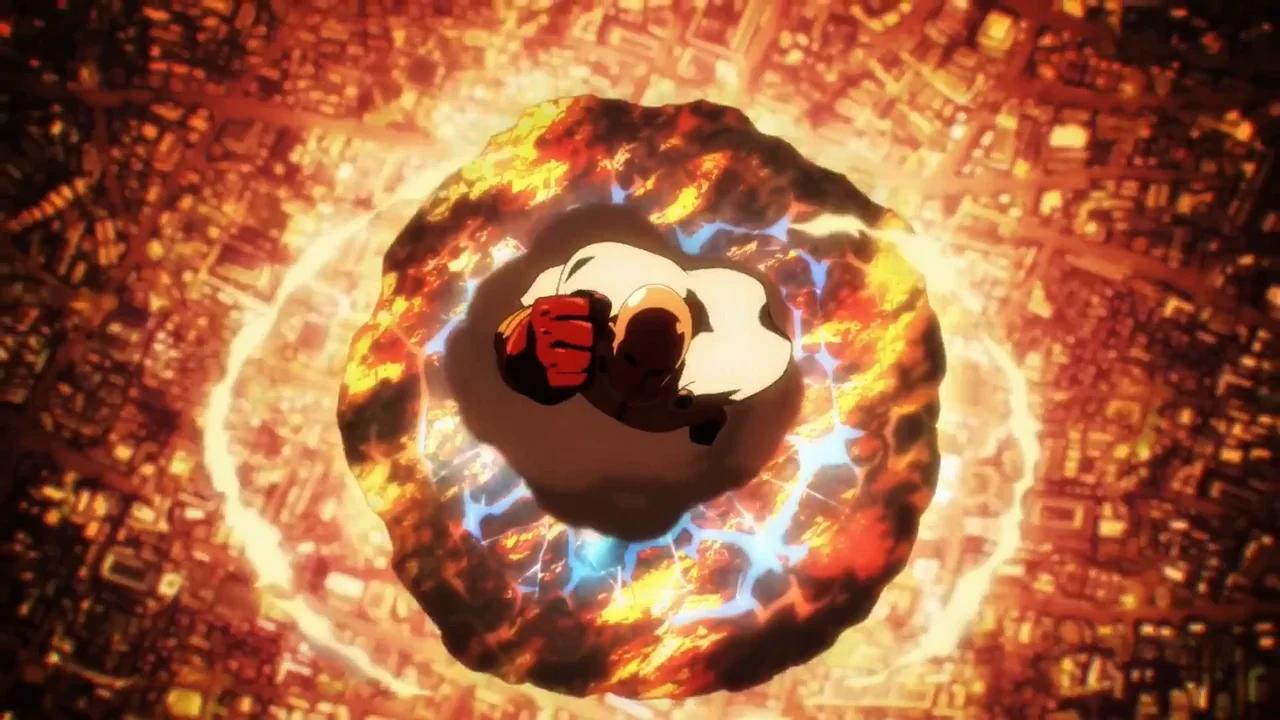 Saitama destroys meteor | One Punch Man