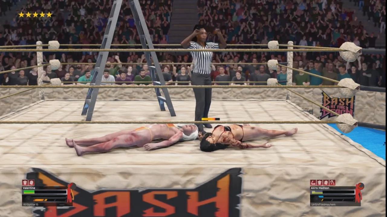 WWE 2K25 Ryona Valentina vs Akira Madison (Last man standing match)