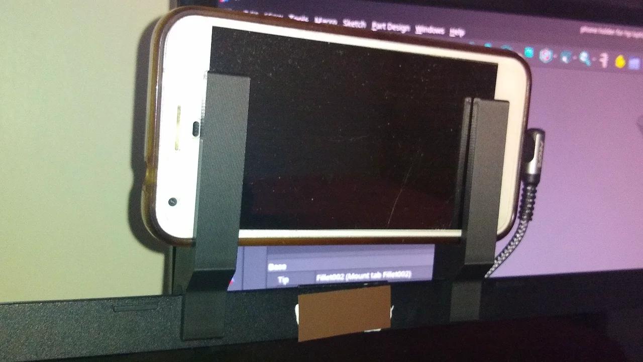 STL and FCSTD files - phone holder for laptop - 3D print