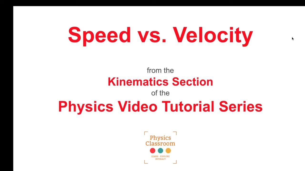 Speed vs. Velocity