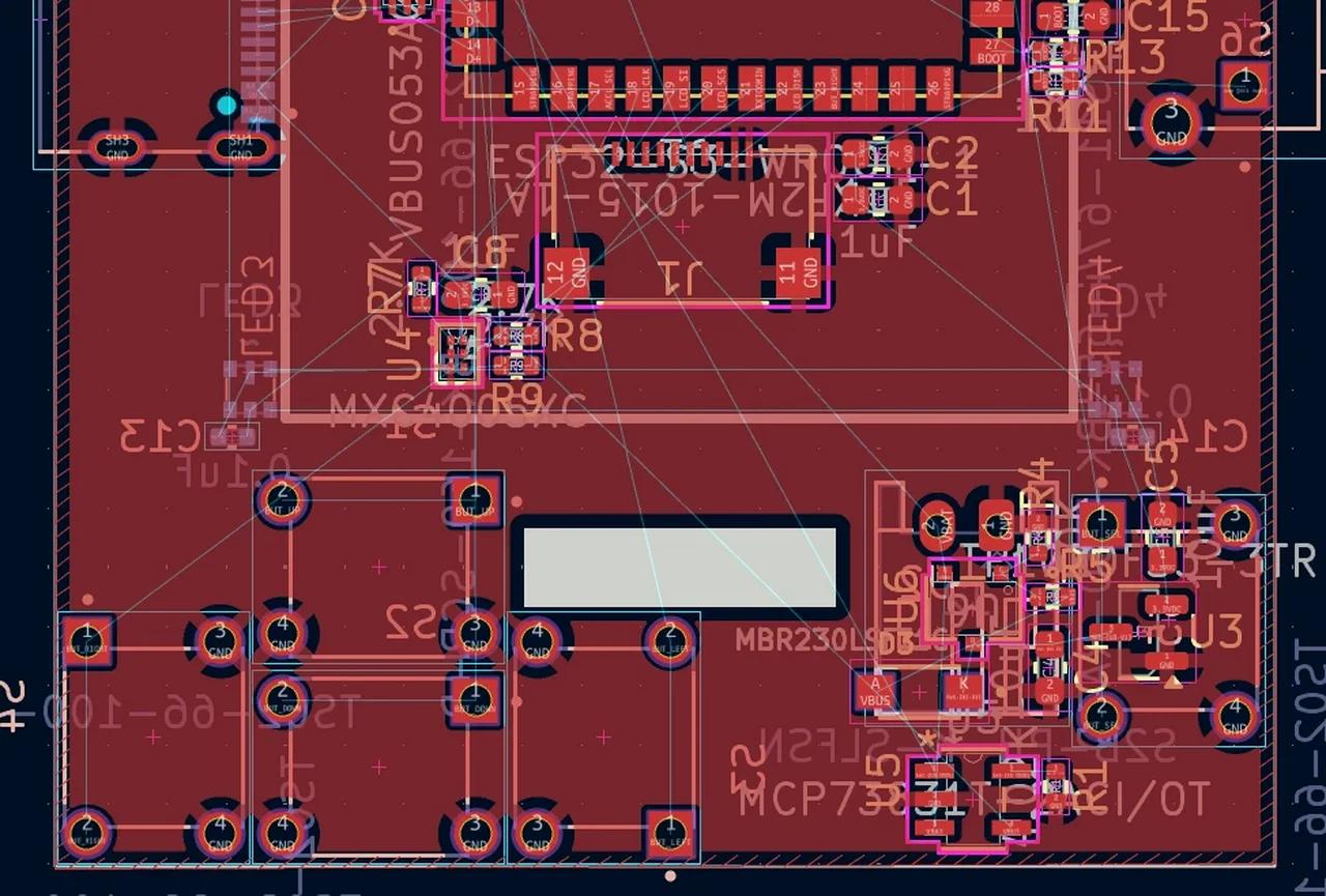 PCB routing ESP32 project in KiCad