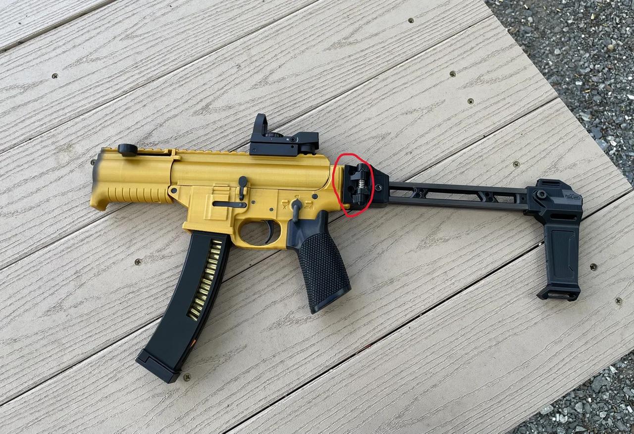 Carbon Folder Hinge (Picatinny Rail Side) for 1913 rails