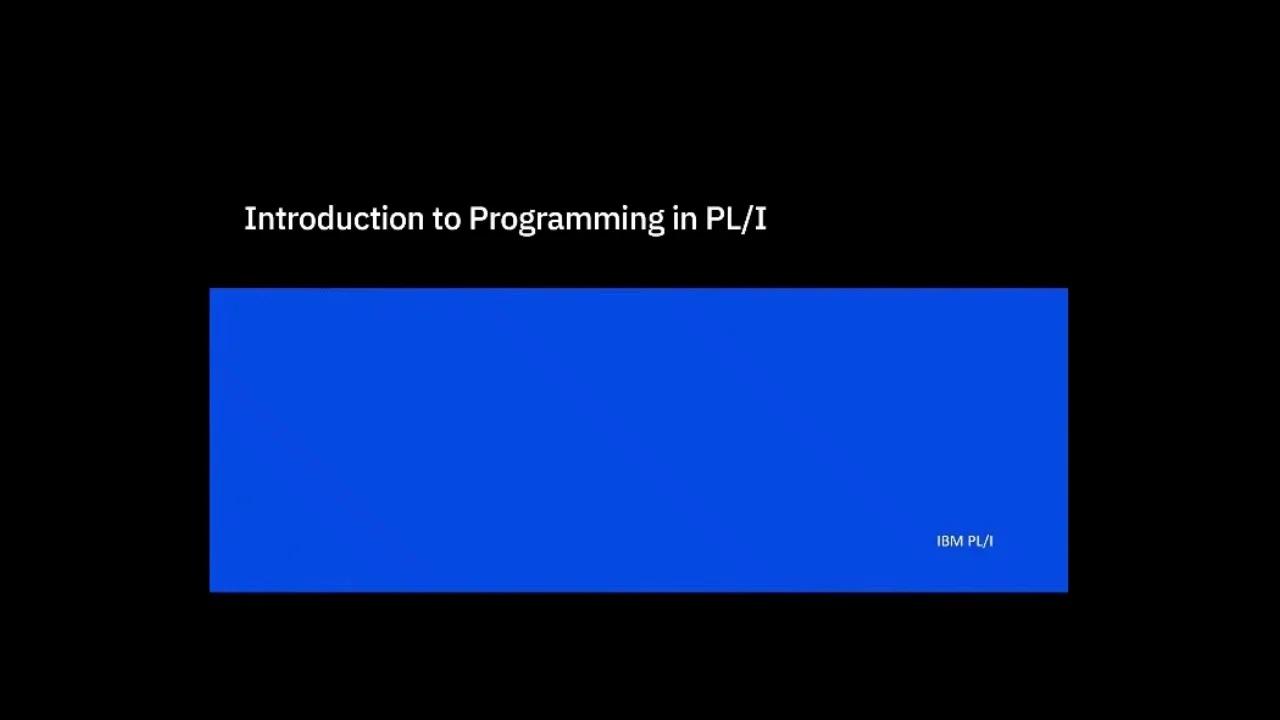 Introduction to the PL⁄I Programming Language