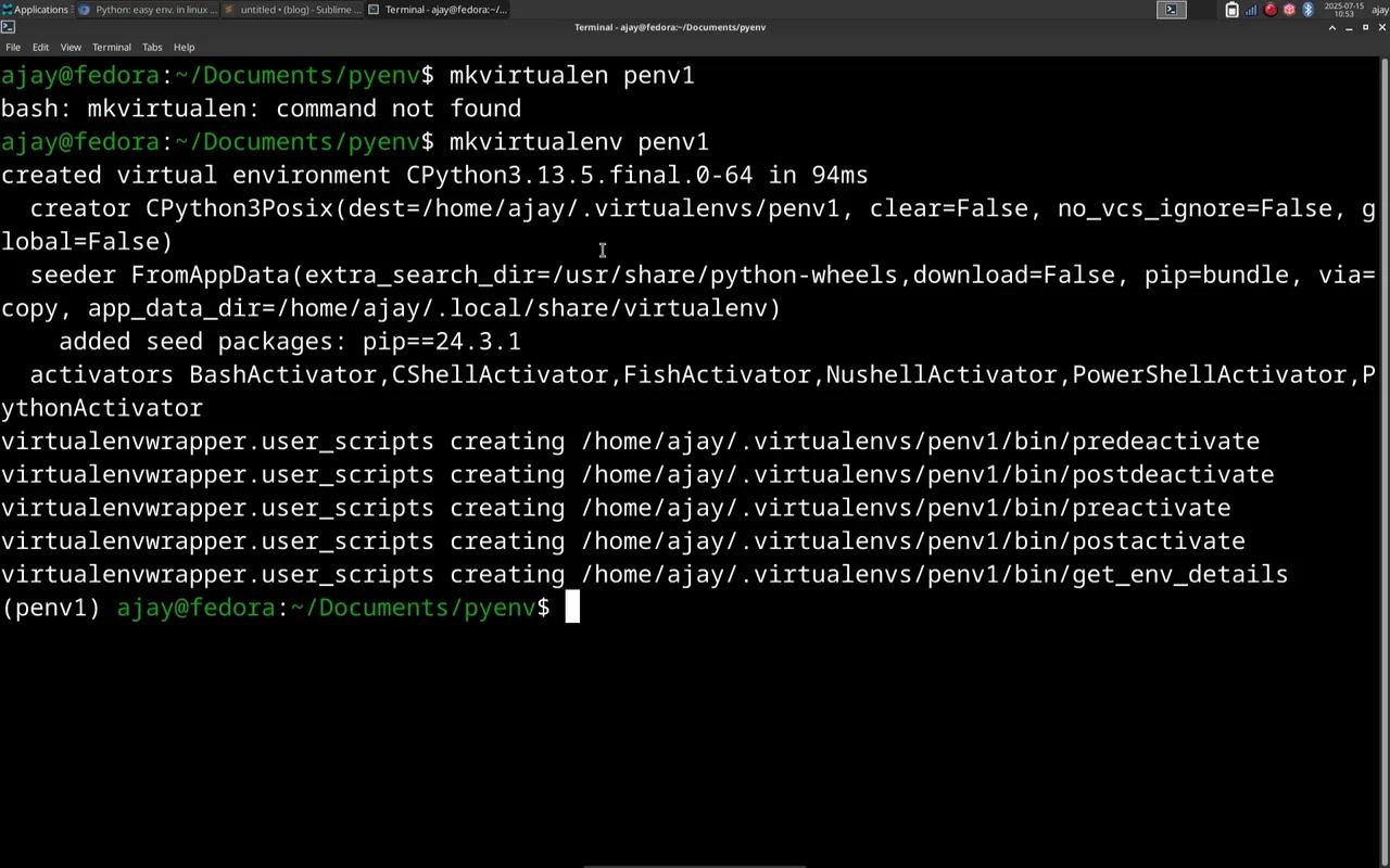 python two env example