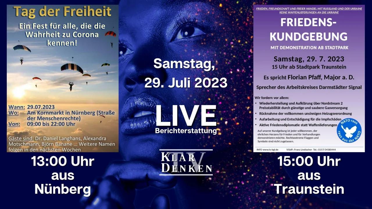 LIVE | Nürnberg: Tag der Freiheit und Traunstein: Friedenskundgebung
