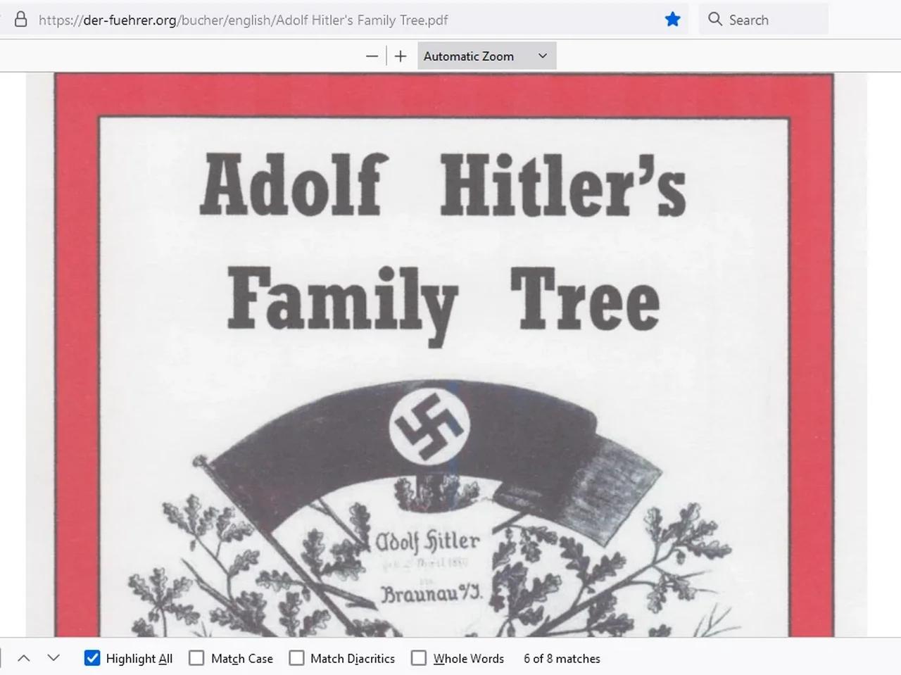 Adolf Hitler's Family Tree by Alfred Konder.