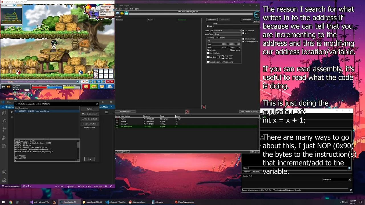 MapleStory - Cheat Engine - Finding Unlimited Attack