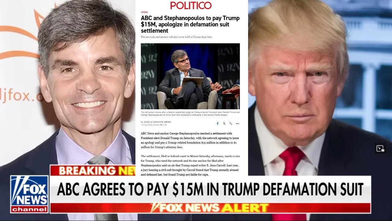 ABC News to pay Trump $15 million after reaching settlement in ...
