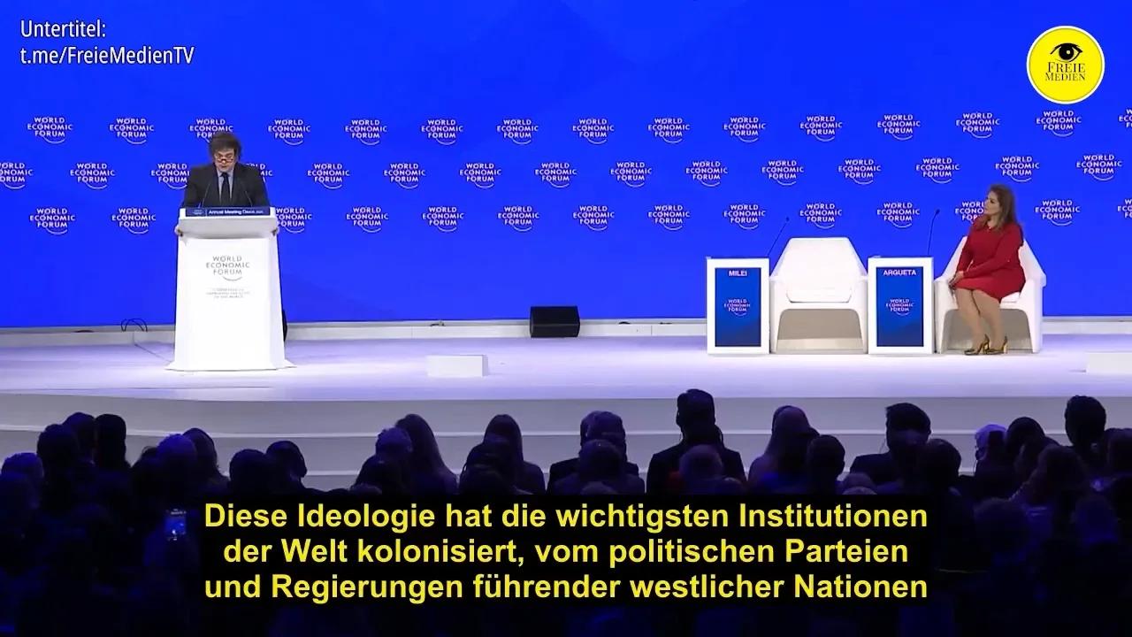 Sonderansprache von Javier Milei bei WEF Globalisten Treffen 2025 ...