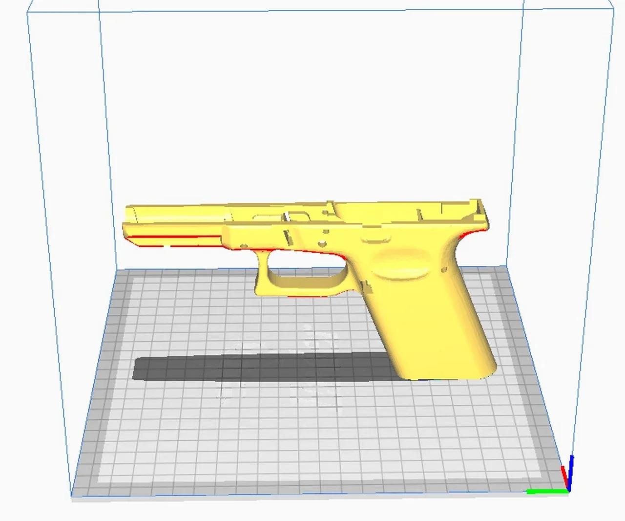 Compact Long Slide, P80 rails compatible printable Glock 17 with 19 grip