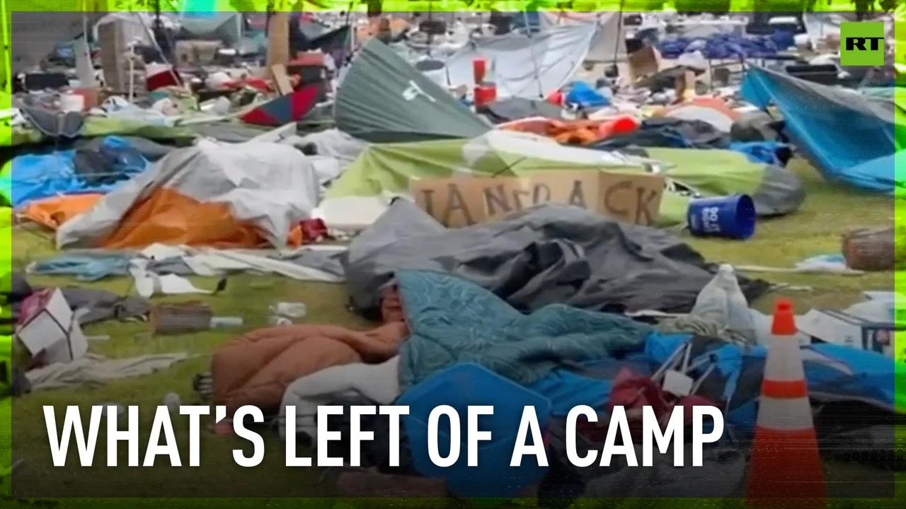 Aftermath of police raid on UCLA pro-Palestine camp