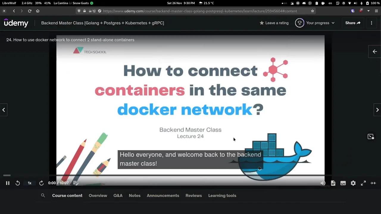 Backend Master Class Course Study | How To Use Docker Network To Connect 2 Stand-Alone Containers