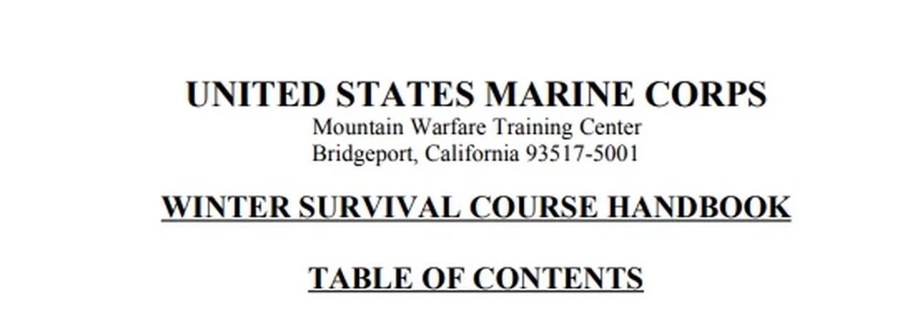 USMC Winter Survival Course