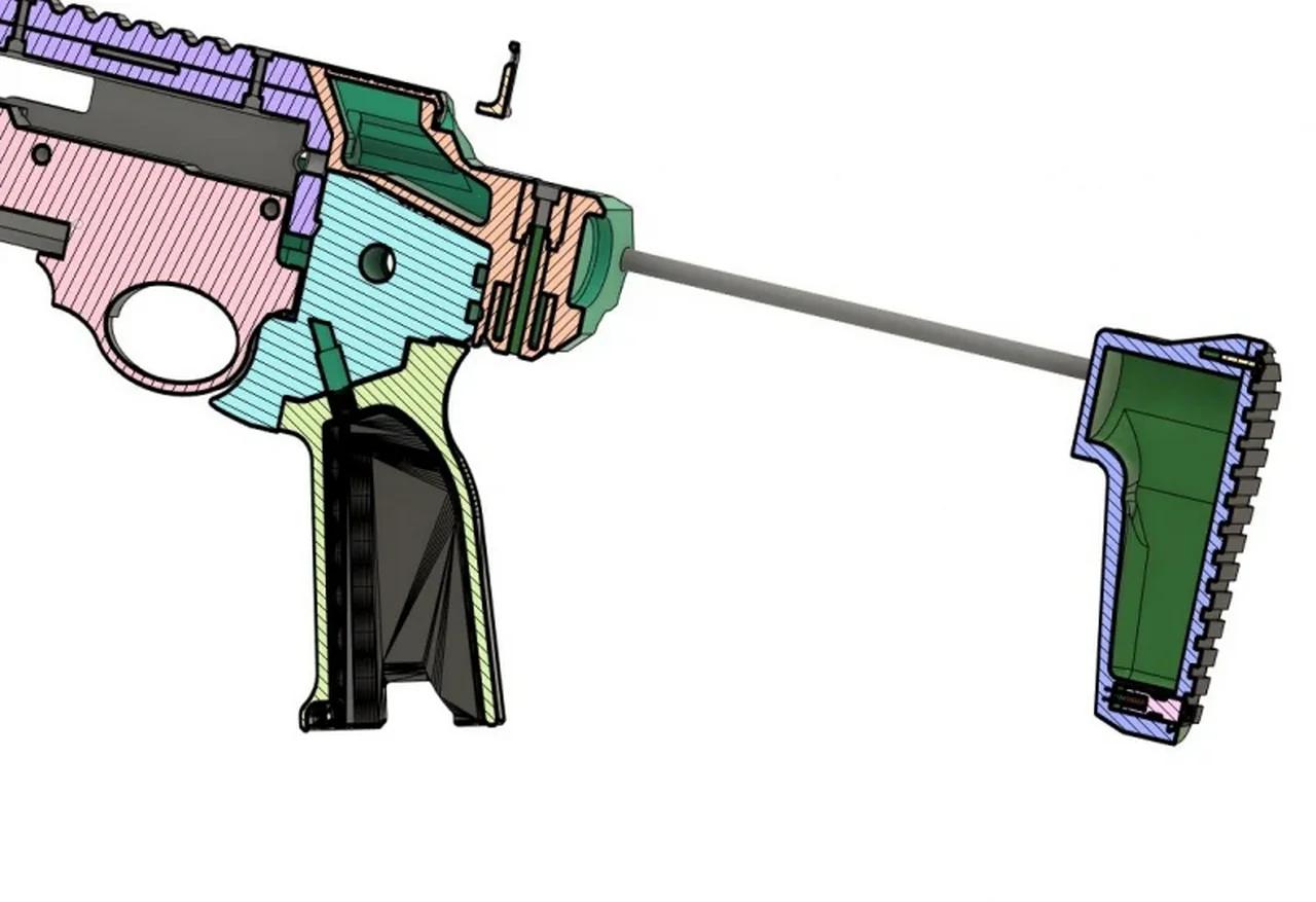 Daikon sliding stock for the chOdin chassis with storage and backup sights