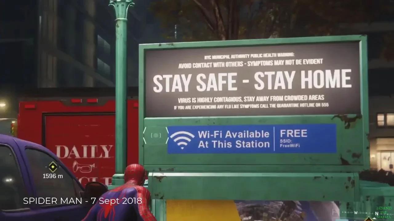 SPIDER-MAN COVID-19 PREDICTIVE PROGRAMMING (PS4, 2018)