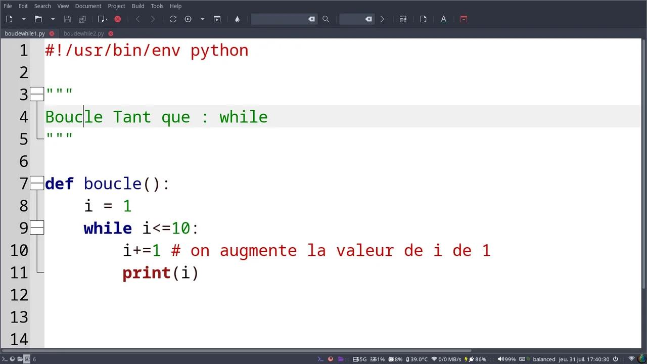 tuto python vidéo 15 : boucle while