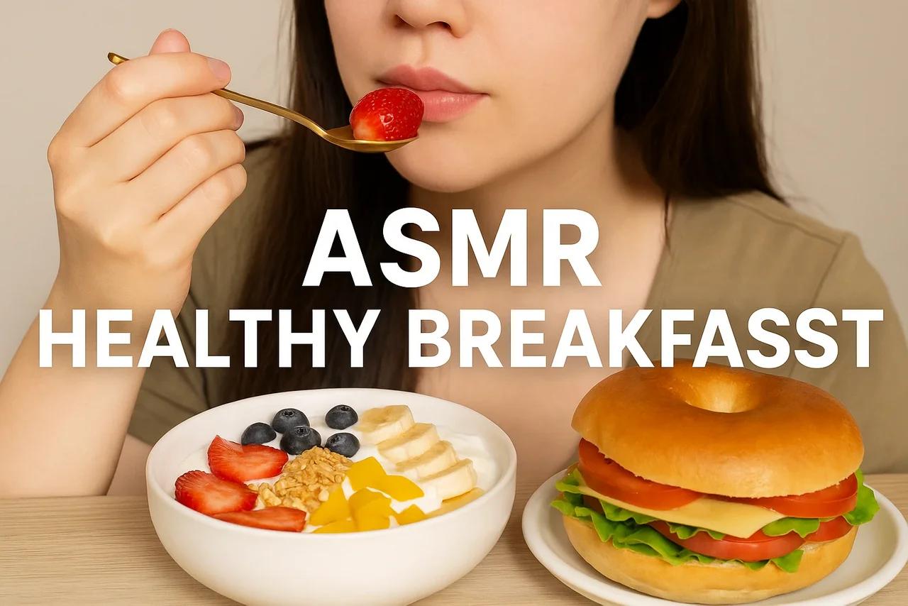 ASMR Healthy Breakfast | Yogurt Bowls & Bagel Sandwiches Eating Sounds 🥯🍓"