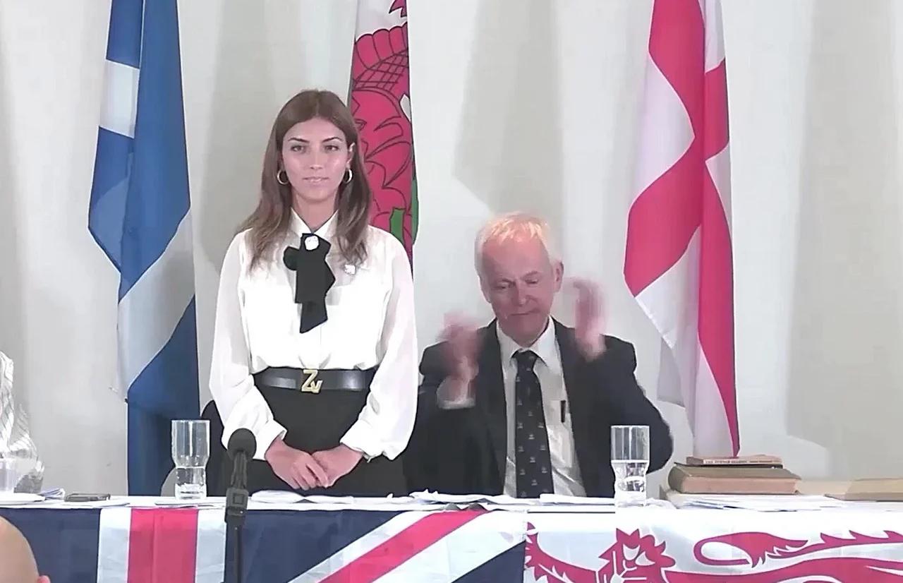 Isabel Peralta addresses the 2023 Heritage and Destiny meeting (with ...