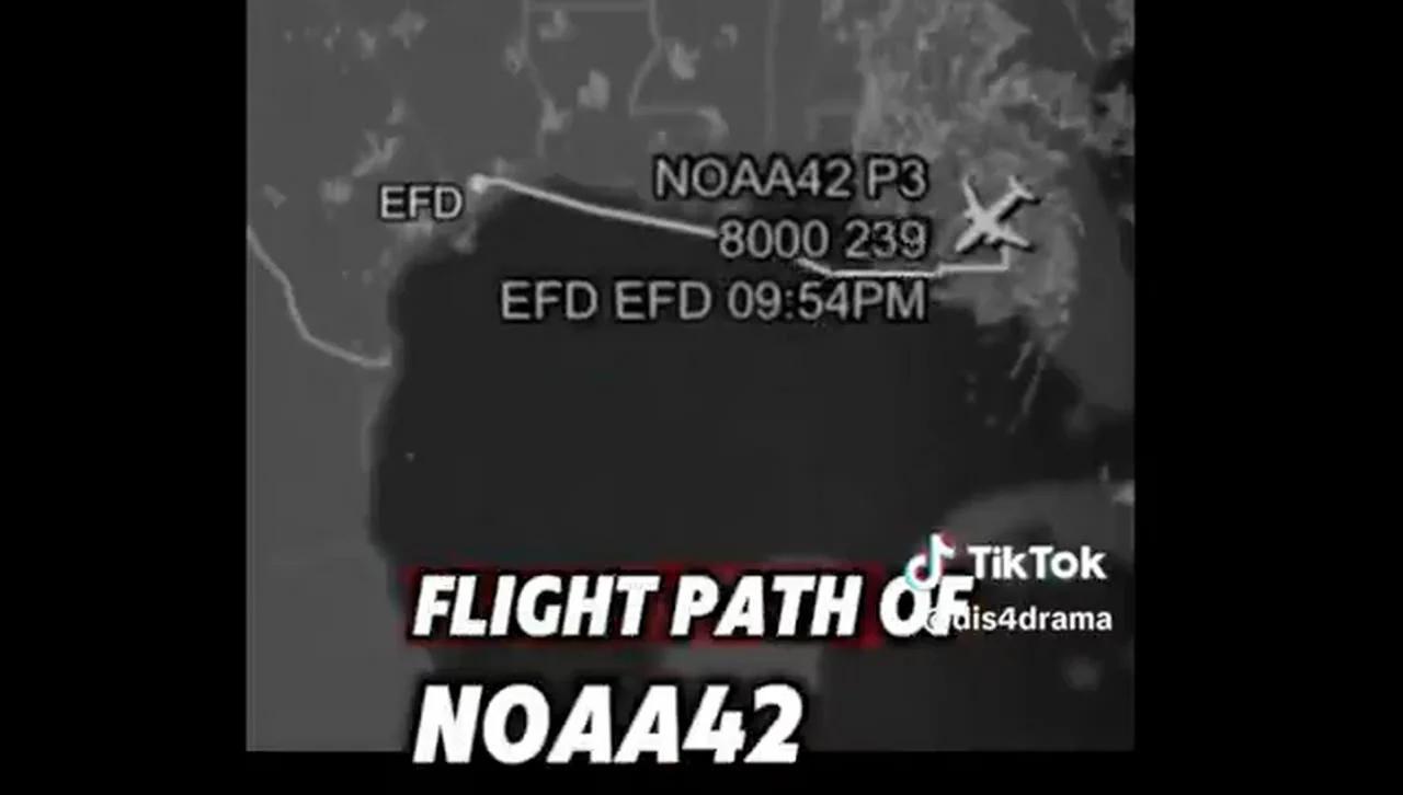 Hurricane Helene & Flight Path of NOAA42