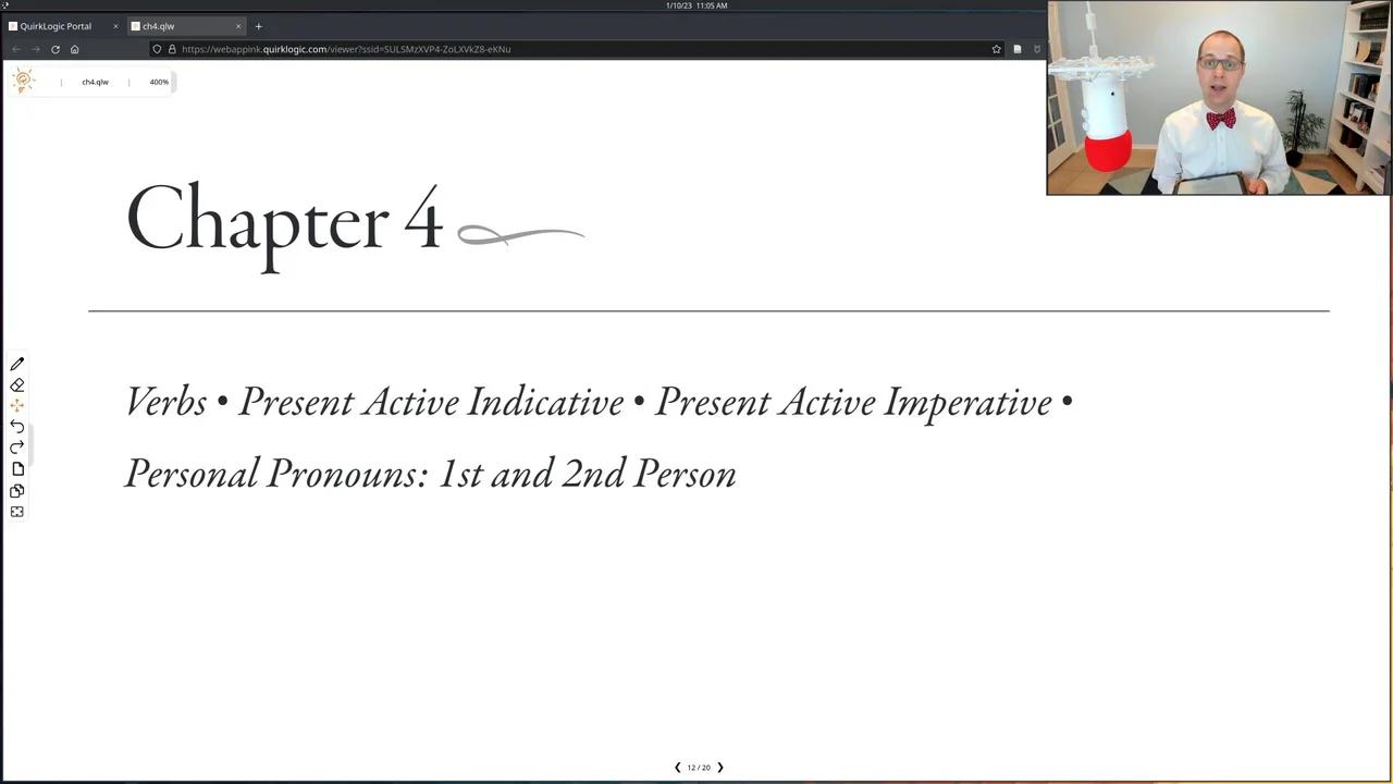 Ch. 4: Verbs, Present Active Indicative & Imperative, & 1st & 2nd ...
